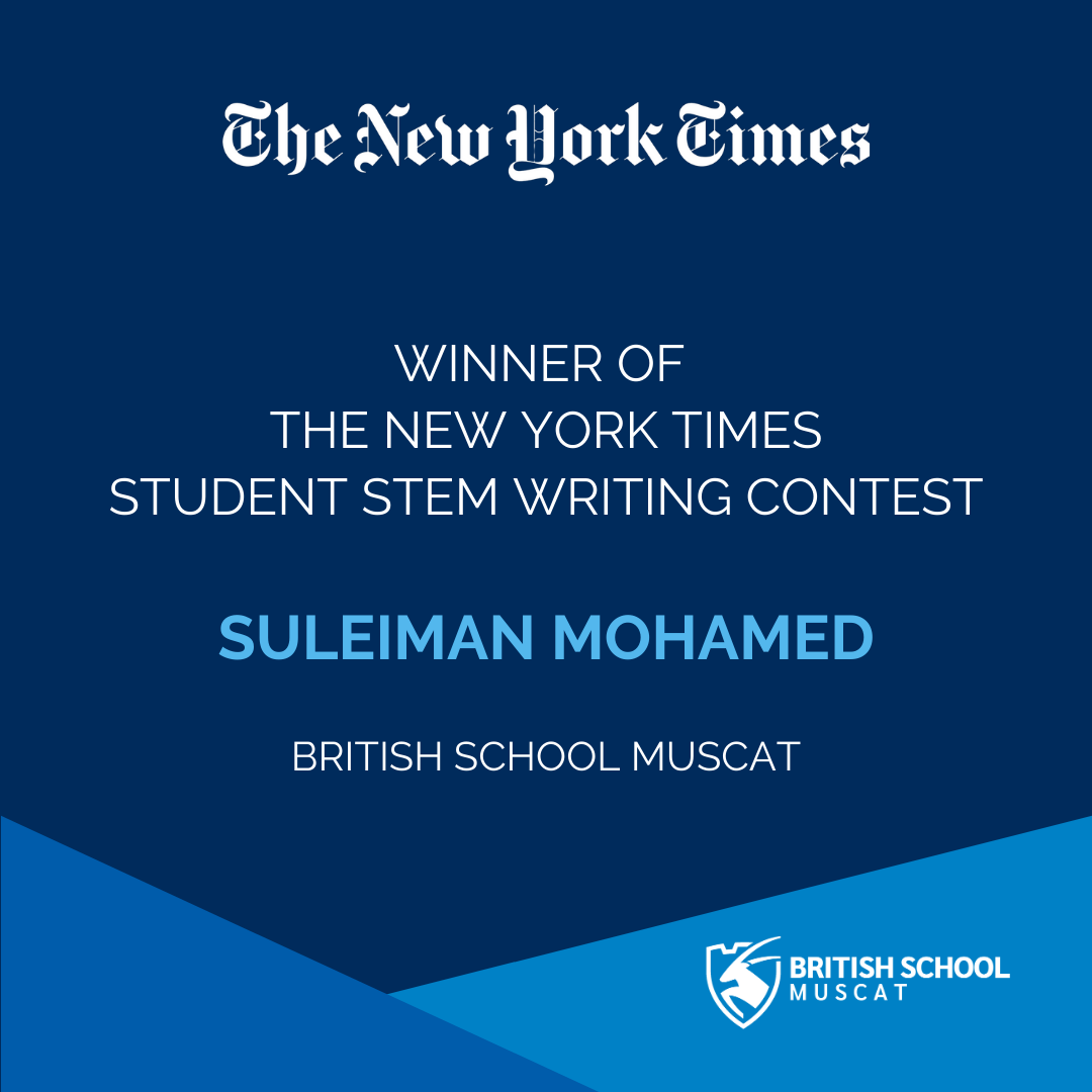 Congratulations to Suleiman, in Y12, who is a winner of the NY Times ...